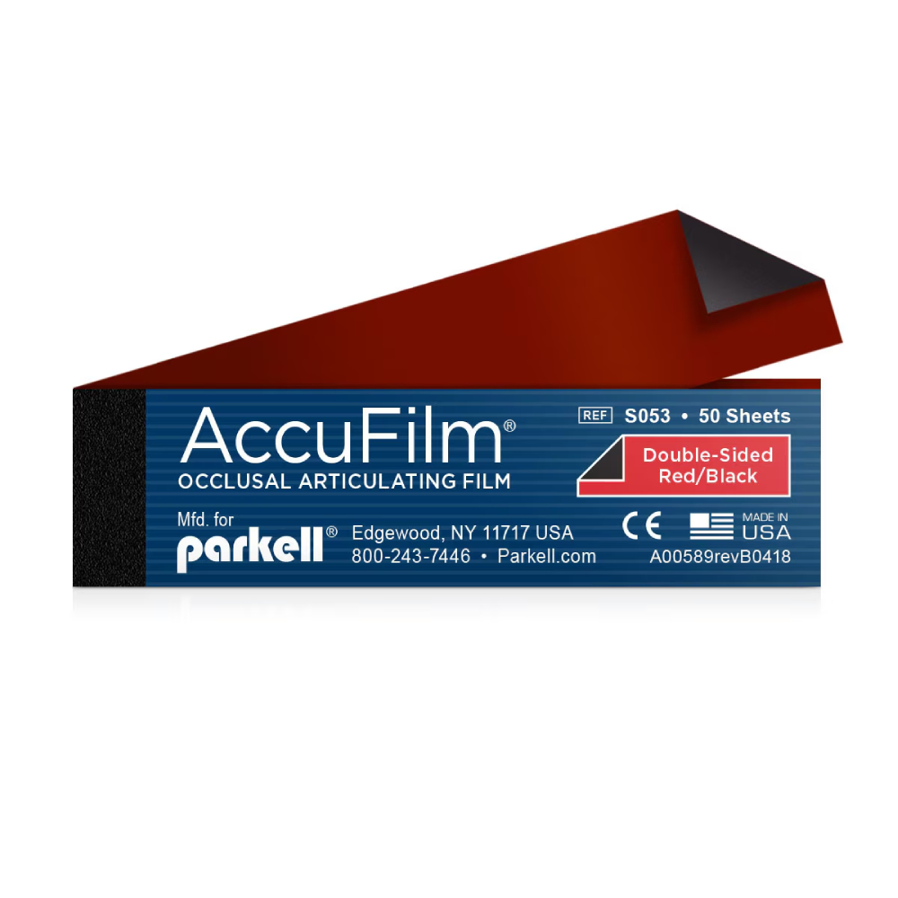 AccuFilm II double face - rouge et noir en carnets (250) | MEGA Dental