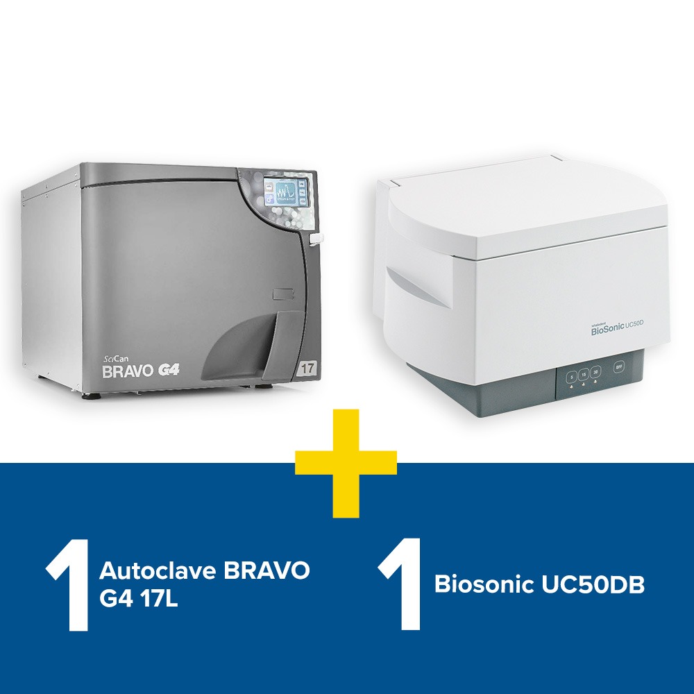 1 autoclave bravo g4 17L + 1 cuve à ultrasons biosonic UC50B | MEGA Dental